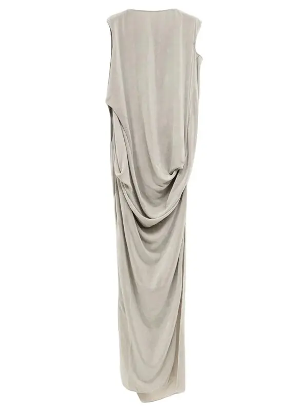 Rick Owens Draped Cowl Neck Asymmetrical Dress - Nude