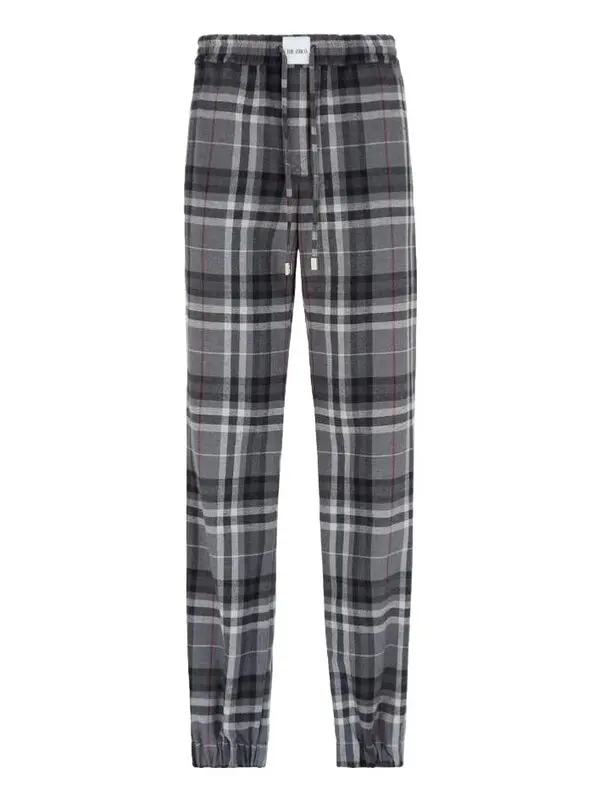 Attico Plaid Trousers - Grey