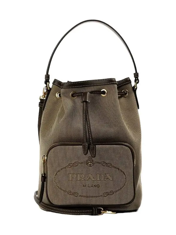 Prada Logo Drawstring Shoulder Bag - Multicolor