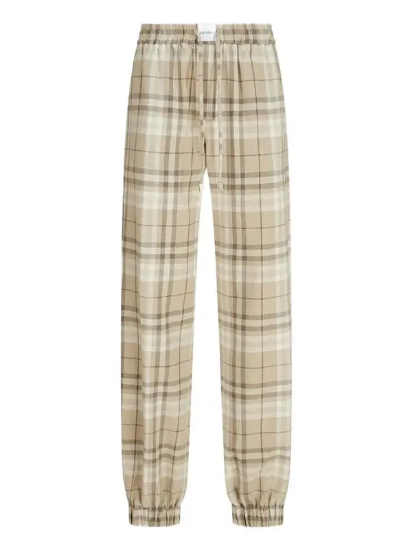 Attico Checkered Trousers - Beige
