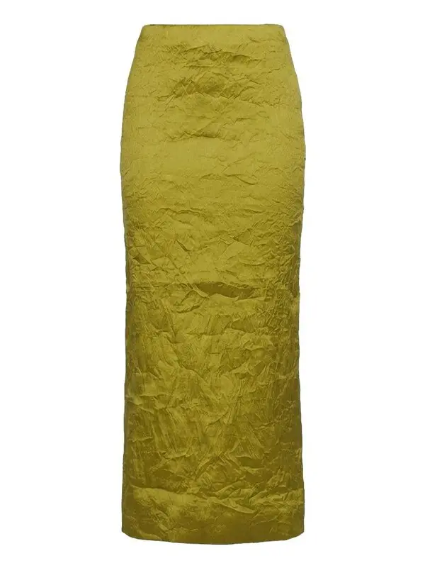 Tove Pleated Skirt With Metallic Thread - Green