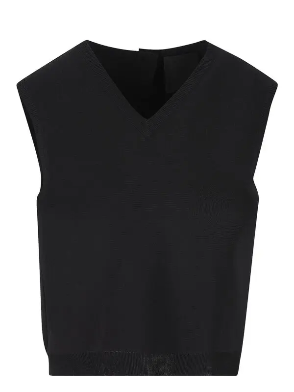 Givenchy V-neck Knitted Vest - Black