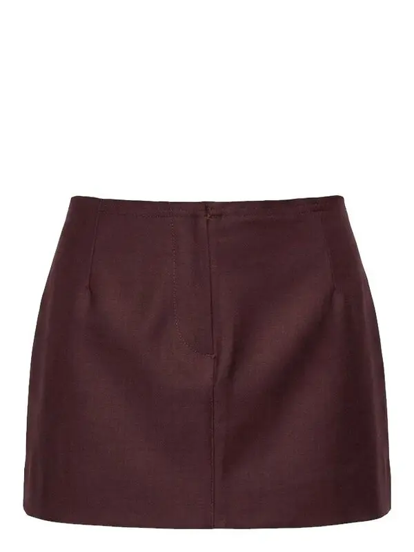 AYA MUSE Elastic Twill Short Skirt - Brown