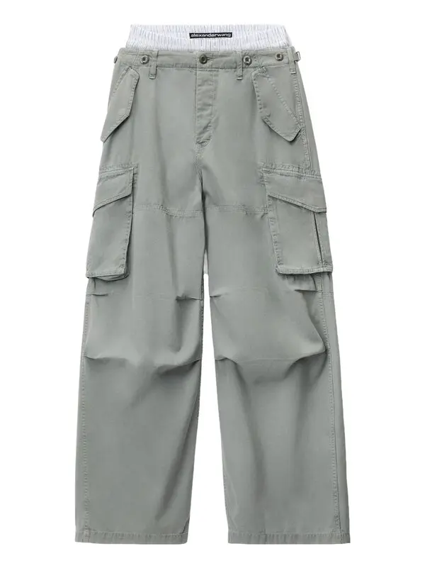 Alexander Wang Layered Waistband Cargo Pants - Gray