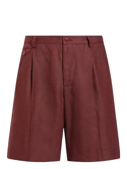 Dolce & Gabbana Tailored Linen Bermuda Shorts - Red