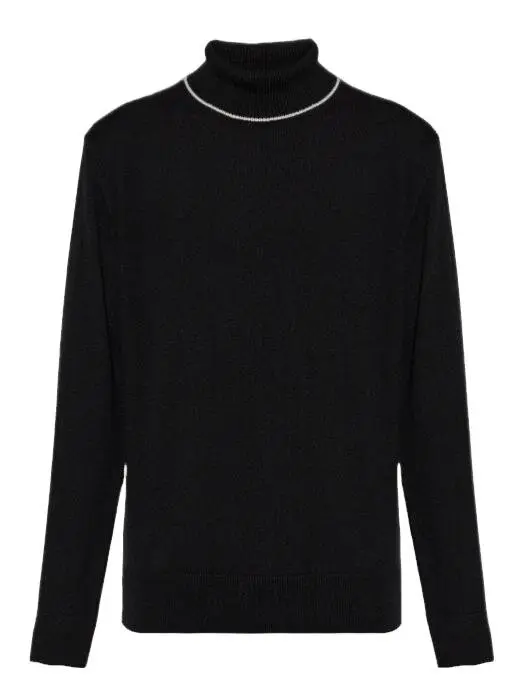 Eleventy High-neck Long-sleeve Sweater - Black