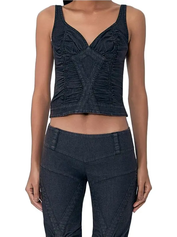 KNWLS Miss Sixty X Pleated Vest - Black