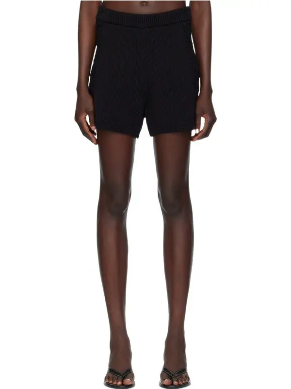 Loulou De Saison Crochet Detail Shorts - Black