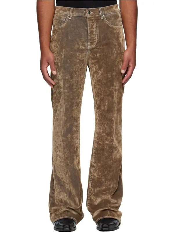 Amiri Velvet Flare Jeans - Yellow-brown