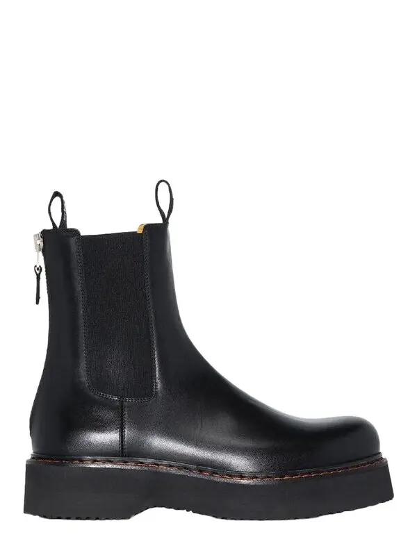 R13 Contrast Stitch Chelsea Boots - Black