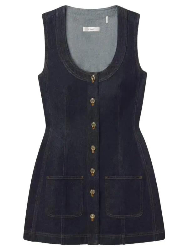 FRAME Patch Pocket Denim Mini Dress - Rinse