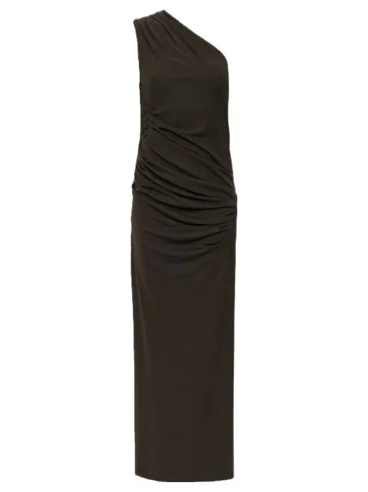 ROTATE BY BIRGER CHRISTENSEN One-shoulder Ruched Dress - Black