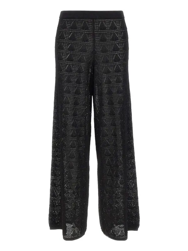 Loulou De Saison Openwork Seashell Trousers - Black