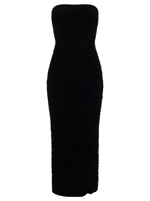 Magda Butrym Strapless Ruched Midi Dress - Black