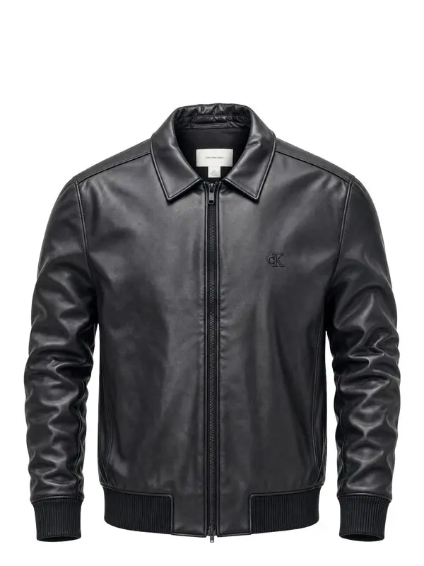 Calvin Klein Long-sleeved Casual Jacket With Logo - Black