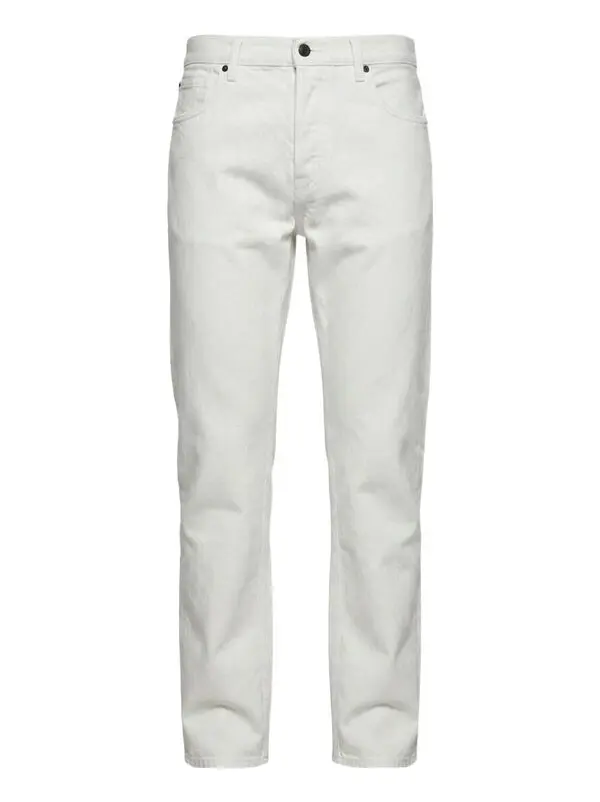 Gucci Slim Fit Jeans With Embroidered Crest - White