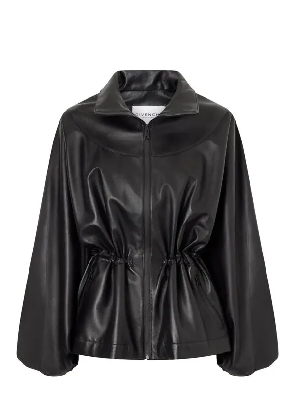 Givenchy Long-sleeved Leather Zip-up Jacket - Black