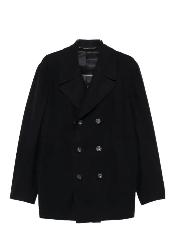Canali Double-breasted Coat - Black
