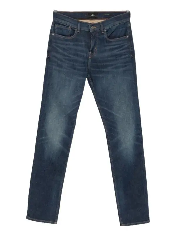 7 For All Mankind Faded Effect Jeans - Blue
