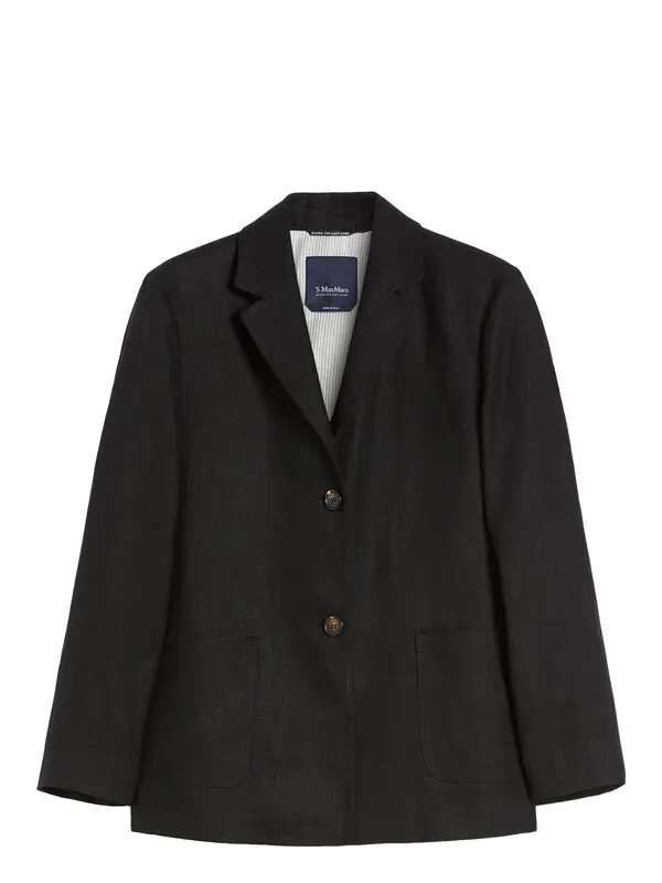 Max Mara Arrigo Single-breasted Long-sleeved Jacket - Black