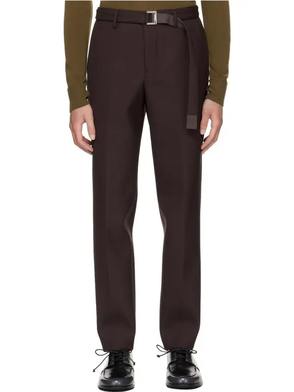 Sacai Belted Drawstring Trousers - Brown
