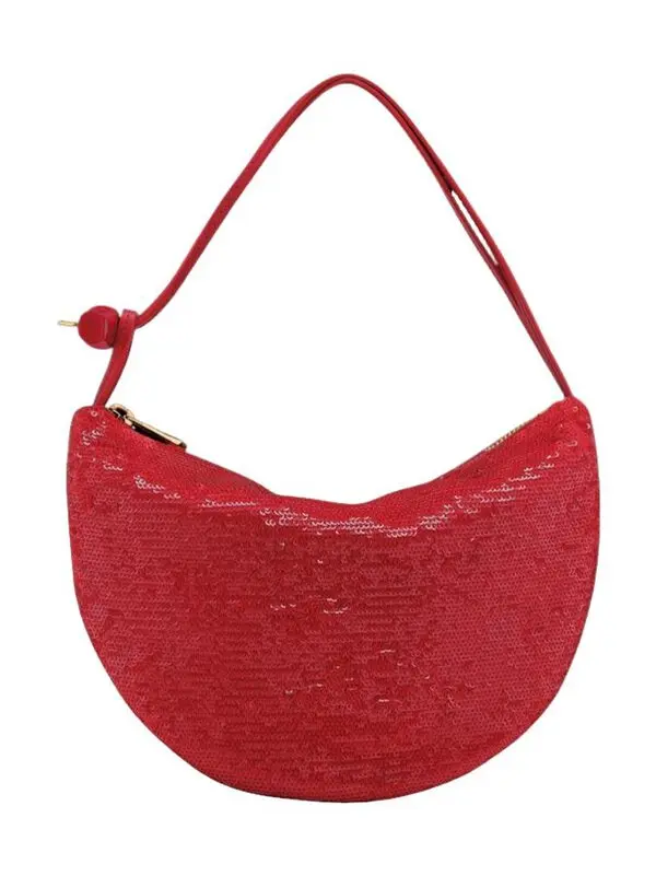 Longchamp Le Roseau Sequin Clutch - Red