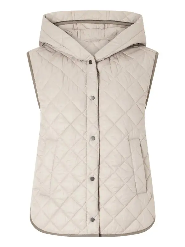 Brunello Cucinelli Quilted Sleeveless Vest With Monili Beaded Hood - No