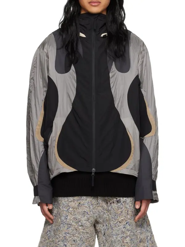 KUSIKOHC Spliced Zip-up Jacket - Black