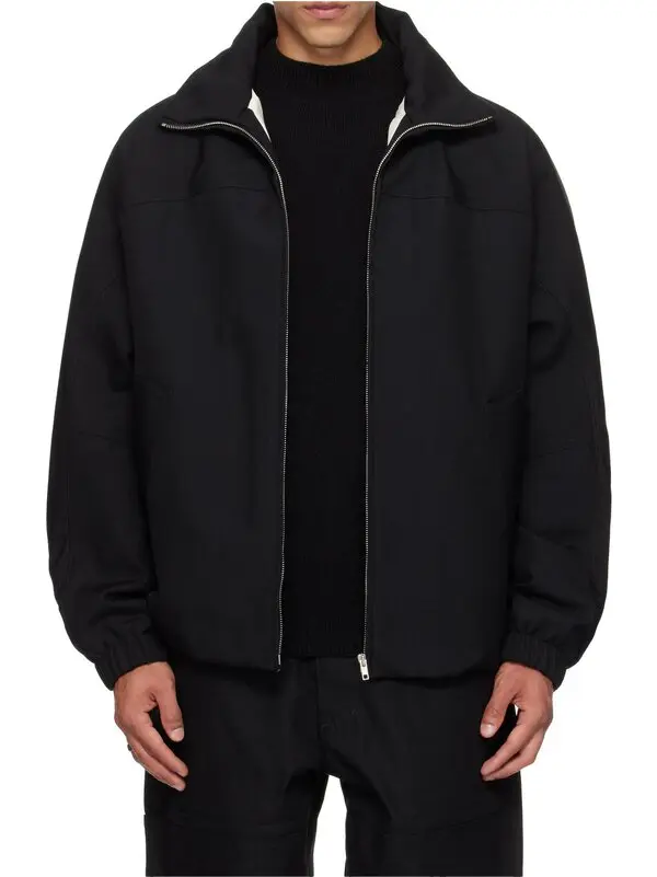 MORDECAI Barakuta Quilted Wool Casual Jacket - Black
