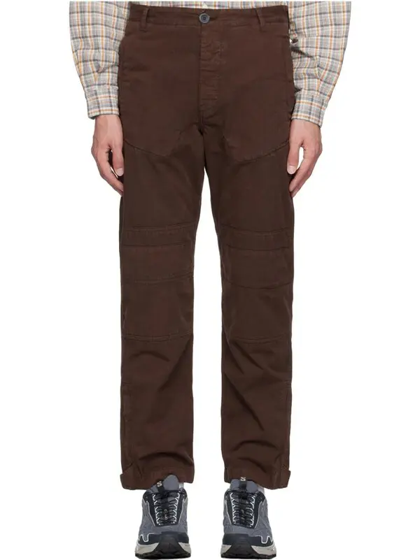 RANRA Belt Loop Casual Cotton Poplin Trousers - Red