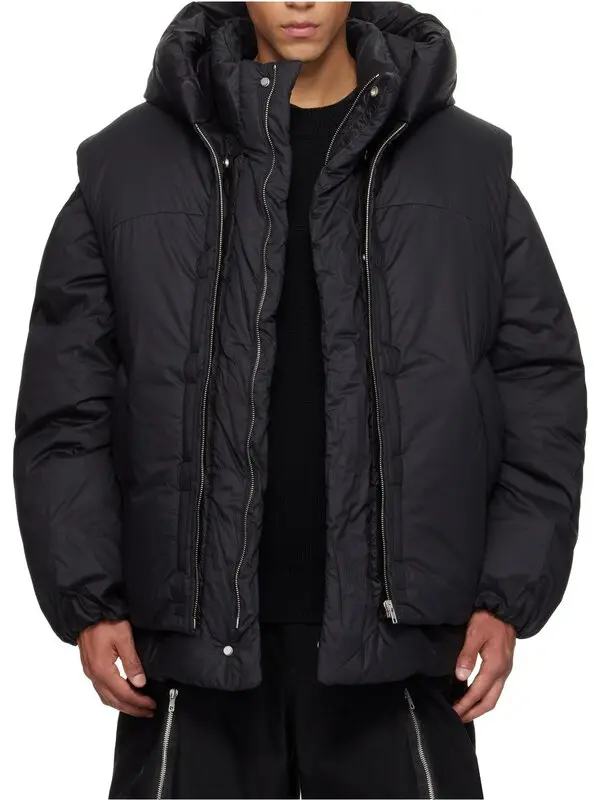 MORDECAI Double-layer Detachable Cotton-padded Jacket - Black