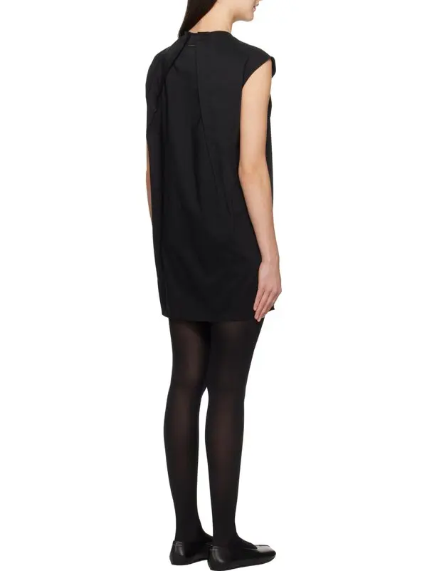 MAISON MARGIELA Sleeveless Pleated Mini Dress - Black