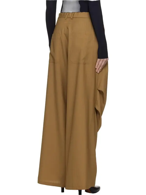 MAISON MARGIELA Tailoring Wool Canvas Trousers - Brown