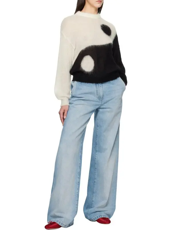 Moschino Crew Neck Long Sleeve Sweater - Black