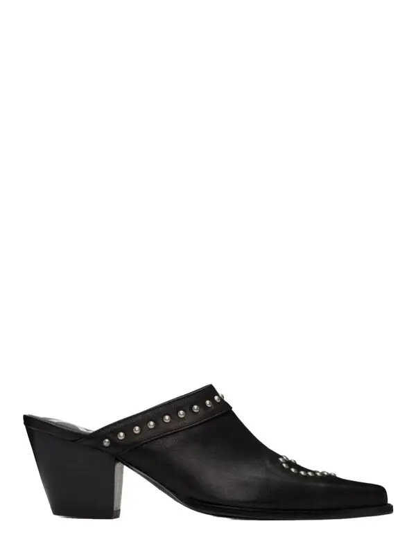 OPEN YY Studded Pointed Toe Mules - Black