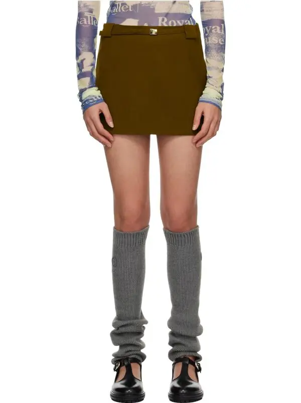 OPEN YY Lace-up Mini Skirt - Khaki