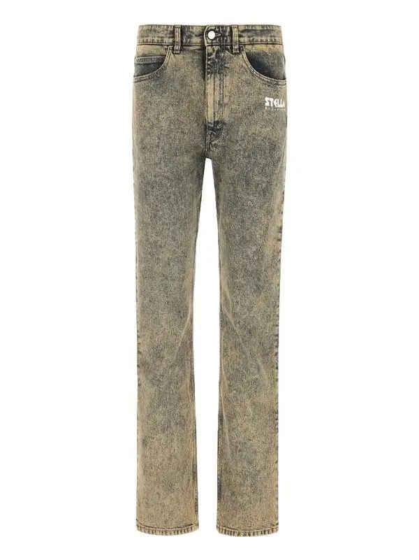 Stella McCartney Logo Printed Straight Leg Jeans - Green