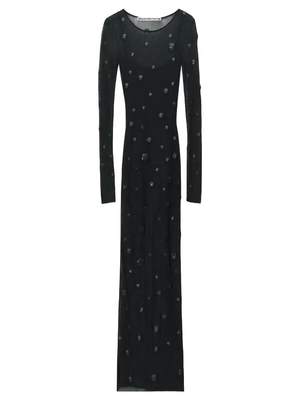 Alexander Wang Semi-sheer Ribbed Midi Dress - Black