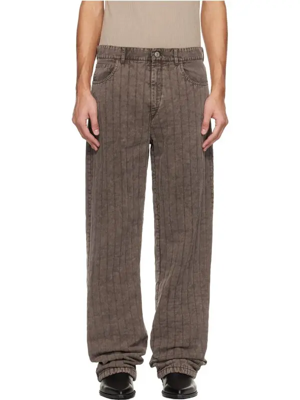 MUGLER Quilted Twill Casual Pants - Brown