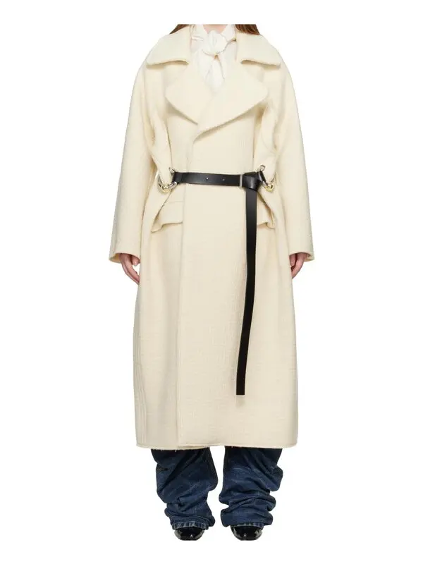 JEAN PAUL GAULTIER Long Double-breasted Coat - Nude