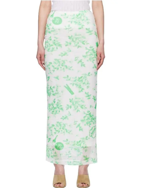 Moschino Maxi Skirt With Graphic Print - White