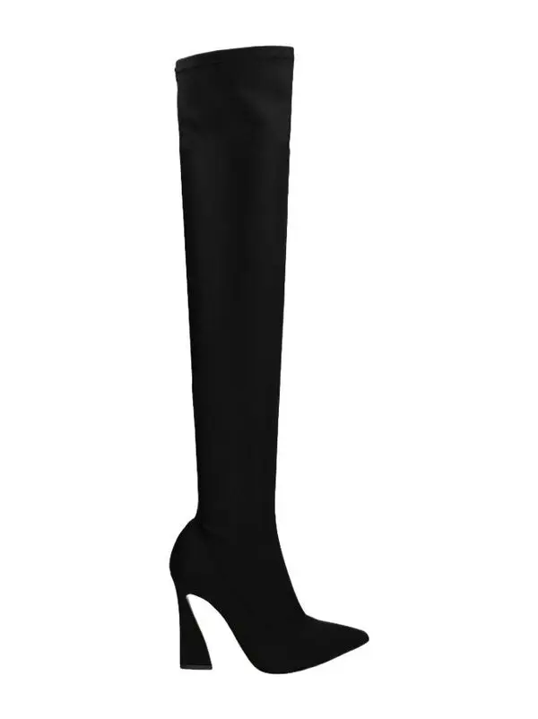 GIANVITO ROSSI Pointed Toe Over-the-knee Sculptural Heel Boots - Black