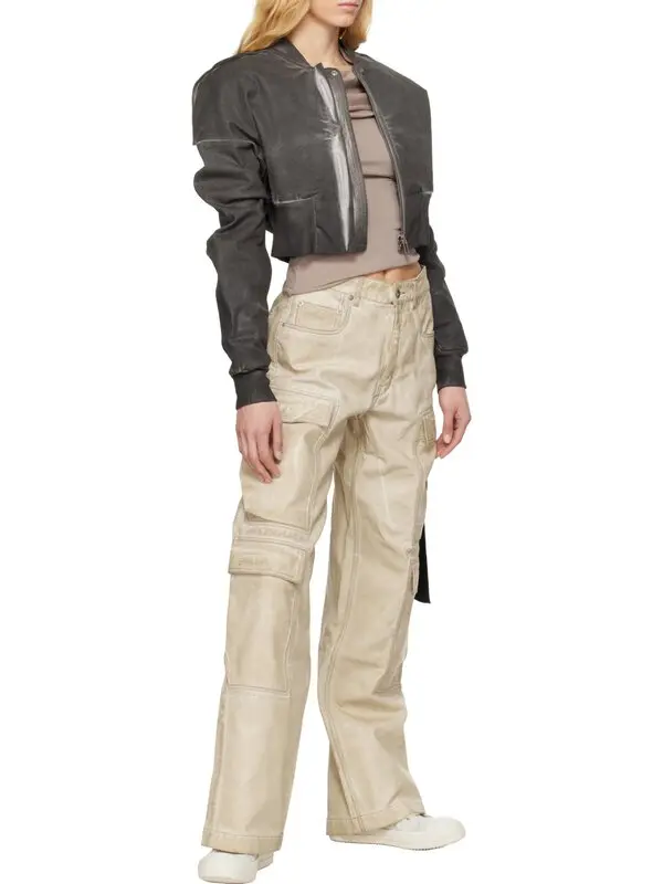 Rick Owens Beige Hollywood Double Cargo Jeans - Nude