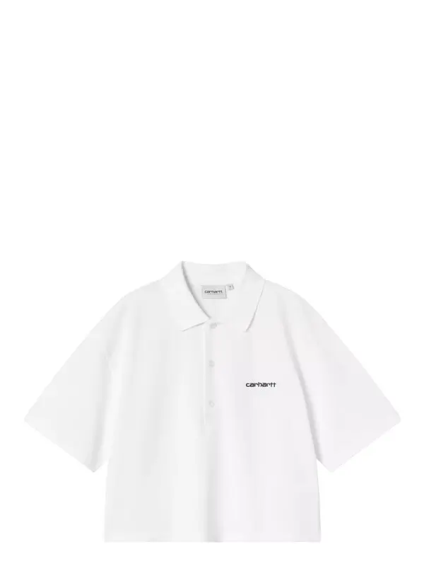 Carhartt Work In Progress Short Sleeve Script Polo T-shirt - White