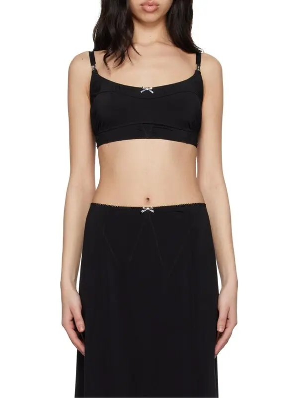 Rabanne Bow-embellished Cropped Tank Top - Black