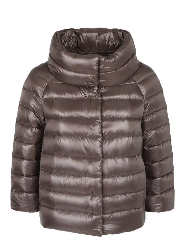 Herno Down Jacket With Funnel Neck - Grey