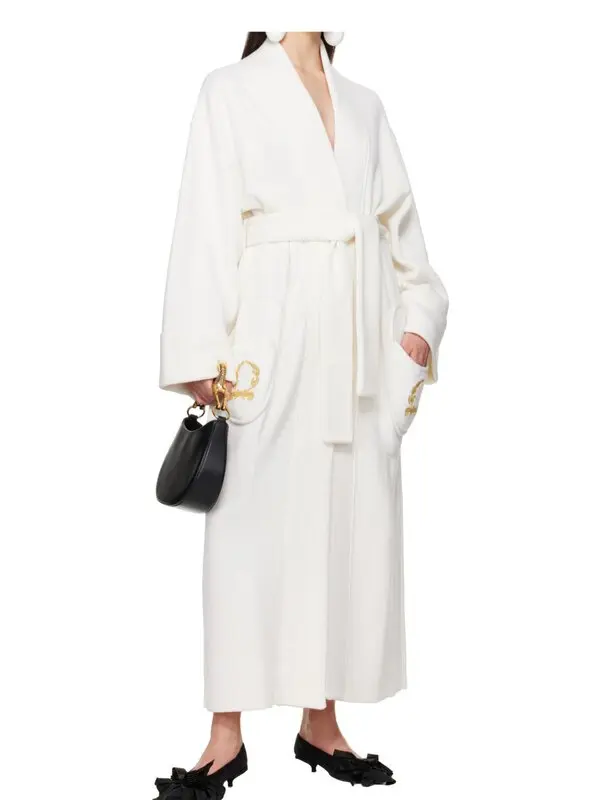 Moschino Breakfast Long Coat - White
