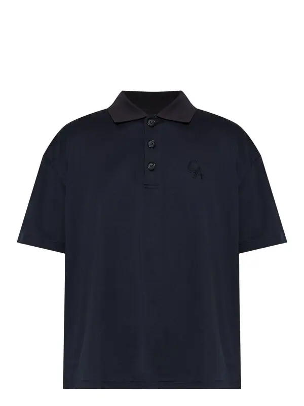 Giorgio Armani Polo With Embroidered Logo - Navy Blue