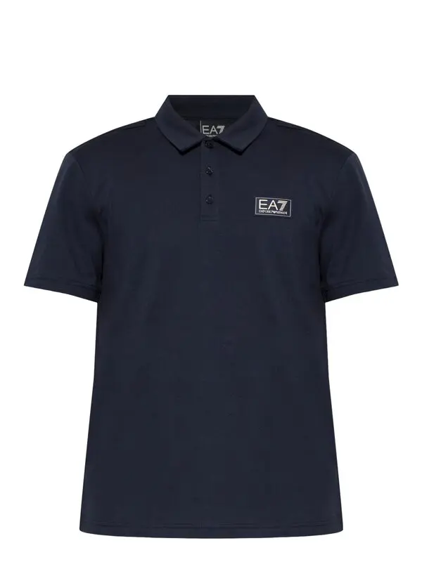 EA7 Polo With Logo Patch - Navy Blue