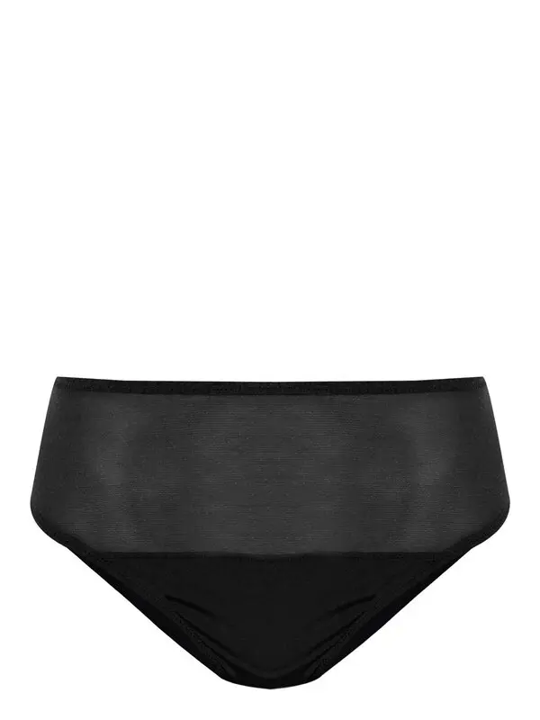 HEIST STUDIOS High-waisted Briefs With Transparent Insert - Black